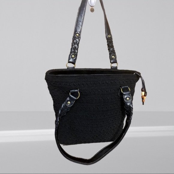 Frankie & Johnnie | Bags | Frankie Johnnie Black Macrame Woven Bag ...